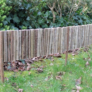Hazel Wood Garden Fence Border Edging Lawn 20cm Height - Etsy UK