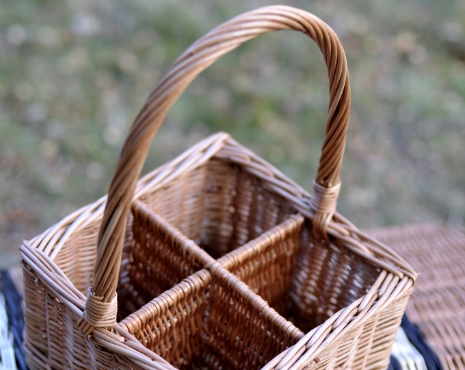 Wicker Bottle Carrier - Etsy