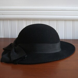 Vintage Black Doeskin Felt Bowler Hat, Geo W. Bollman & Co, Derby ...