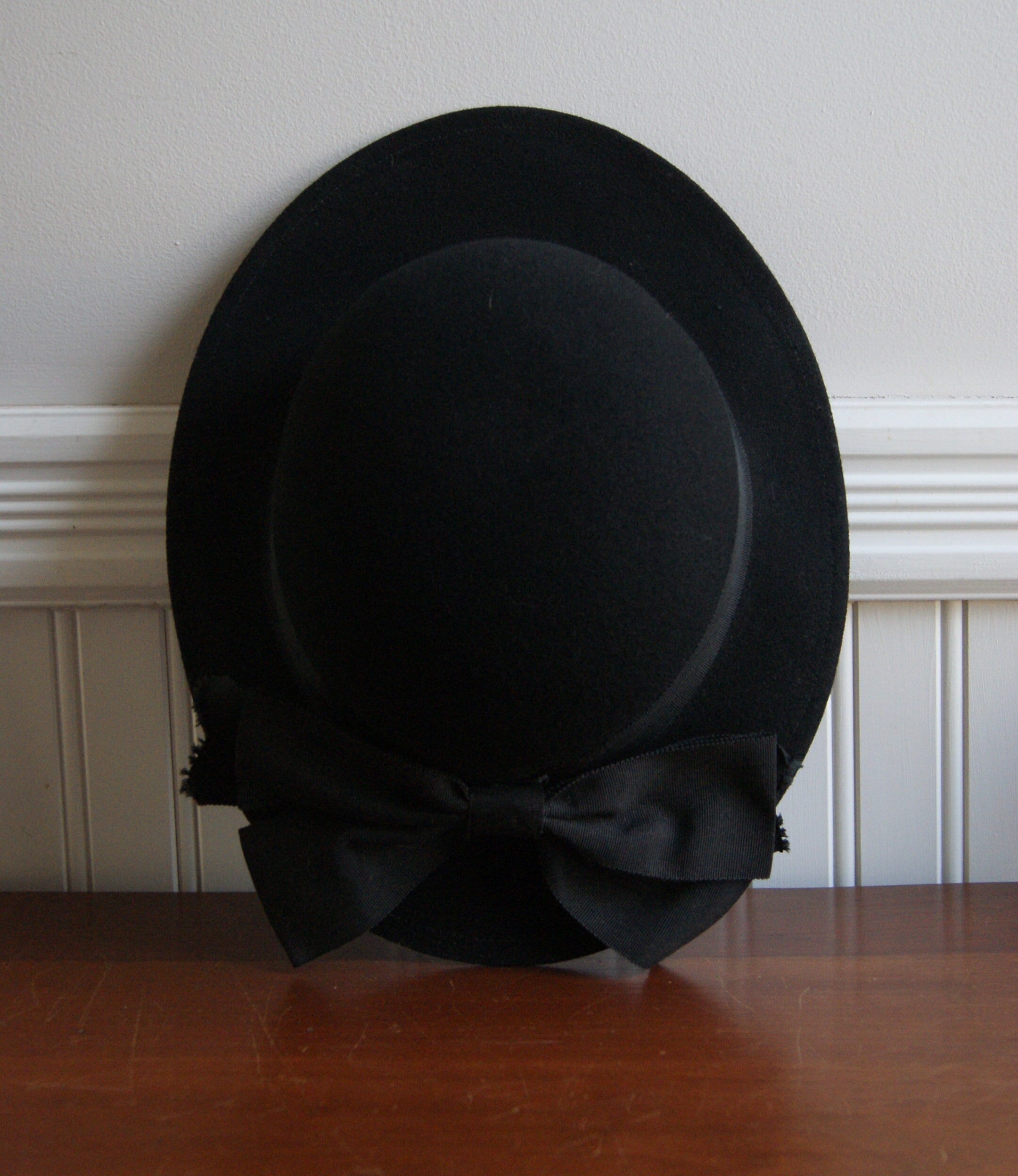 Vintage Black Doeskin Felt Bowler Hat, Geo W. Bollman & Co, Derby ...