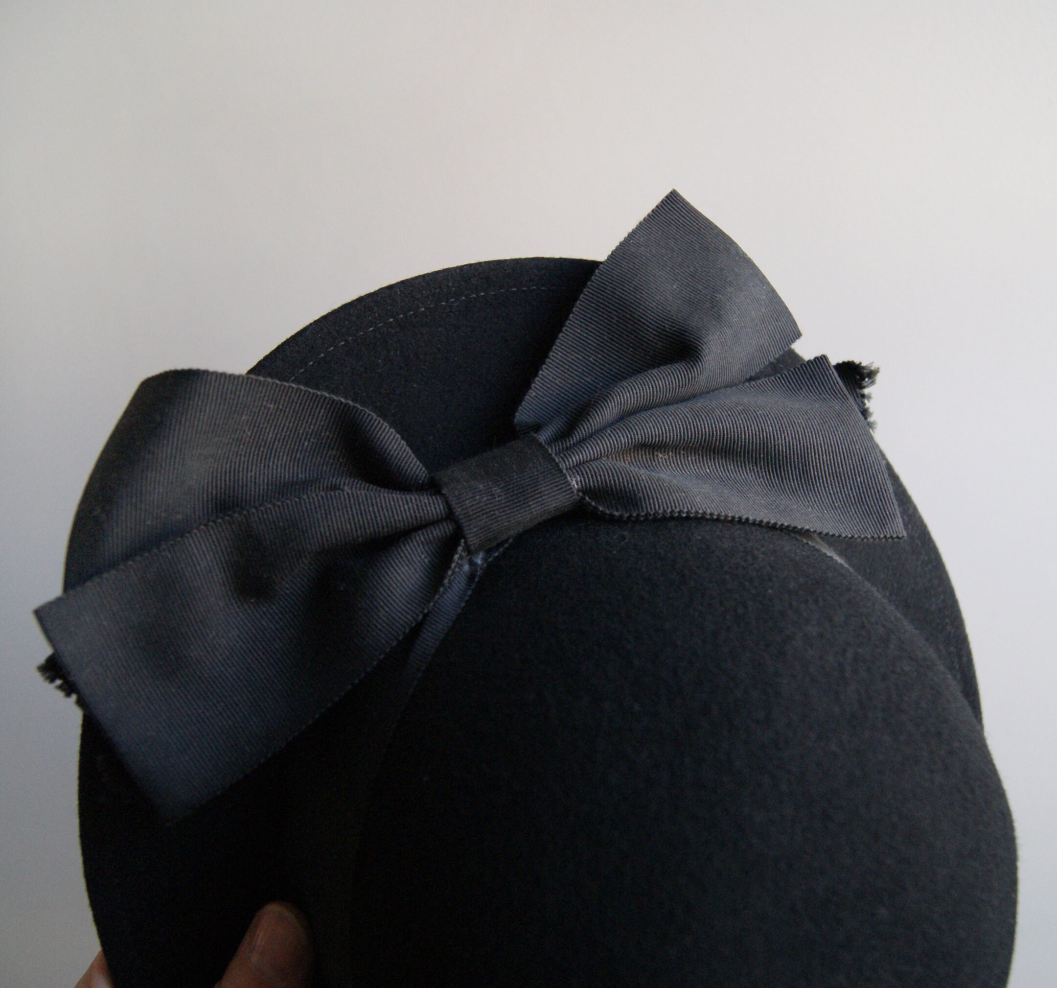 Vintage Black Doeskin Felt Bowler Hat, Geo W. Bollman & Co, Derby ...