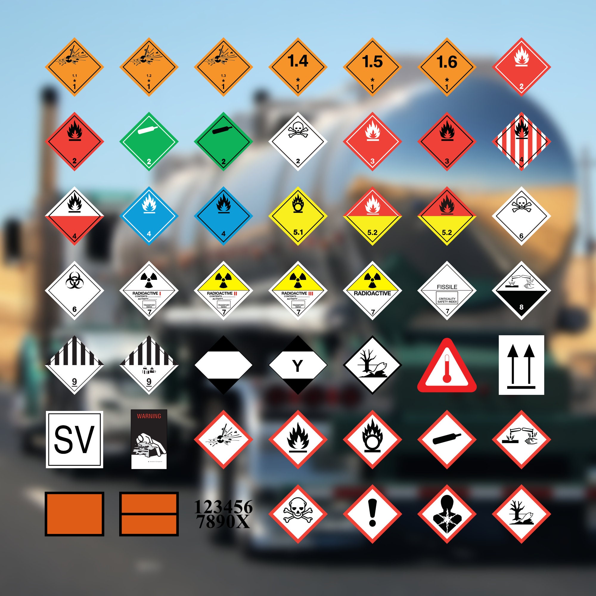 Señales ADR, GHS y UN Archivos digitales pdf & svg - Etsy España