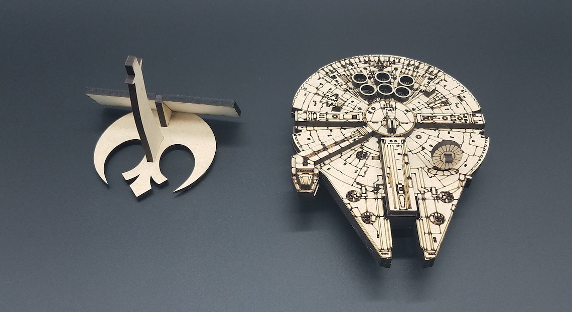 Star Wars Millennium Falcon - Laser Cut Model With Stand - Etsy