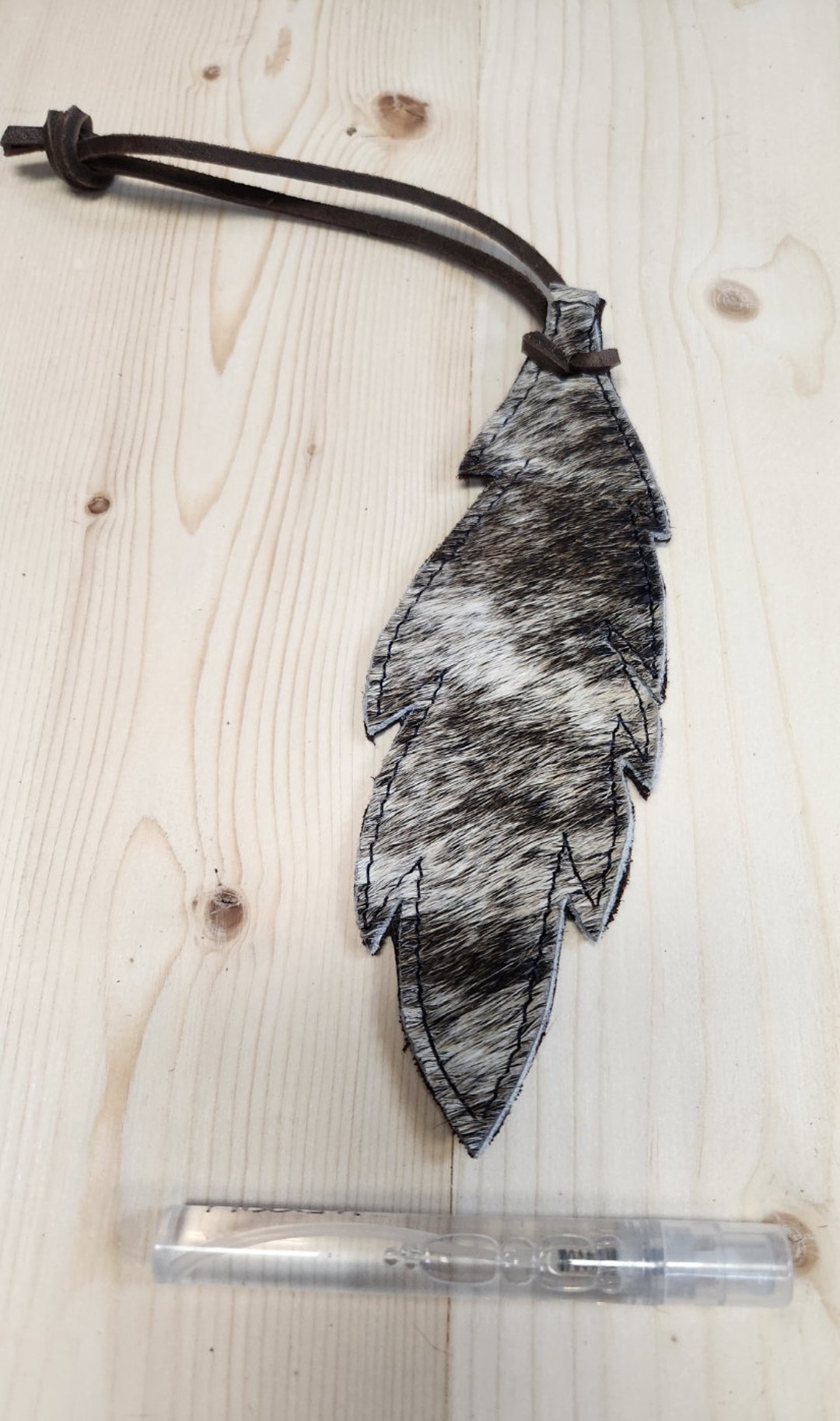 Cowhide Car Freshie Feather - Etsy