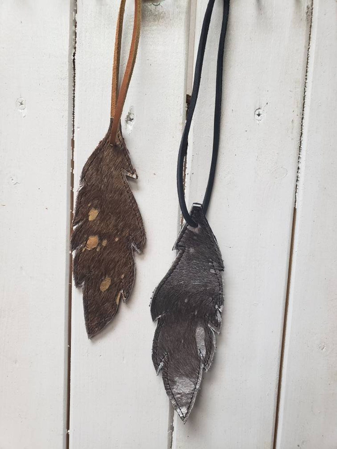 Cowhide Car Freshie Feather With Fragrance Vial - Etsy