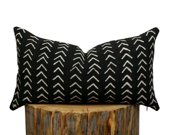 Black lumbar pillow | Etsy