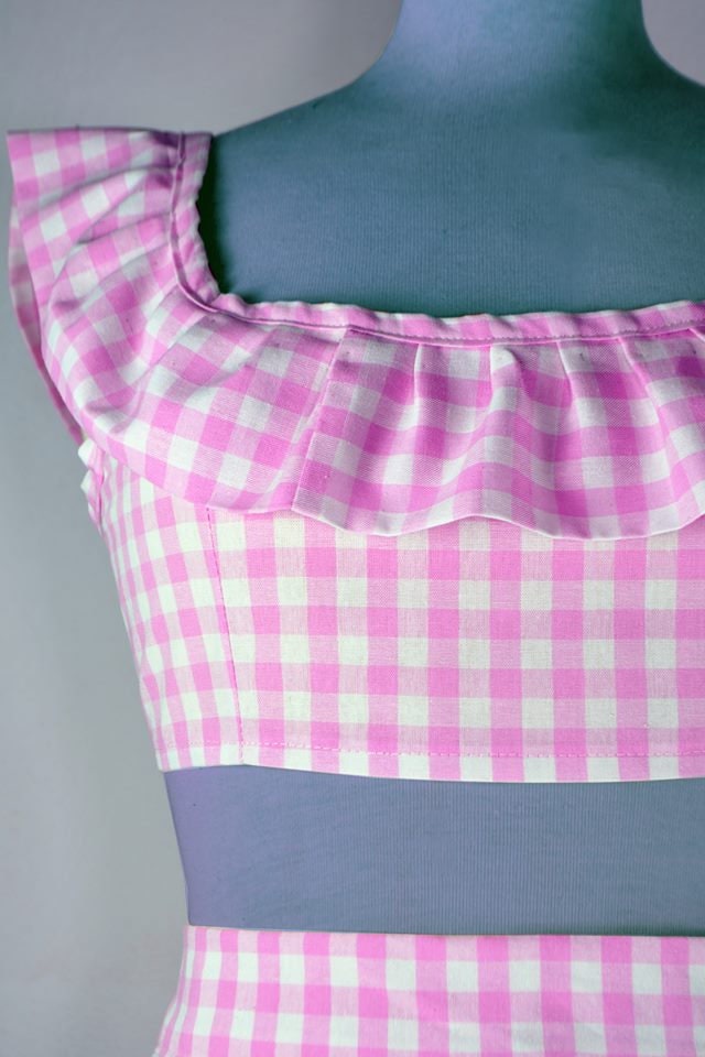 The pink Plaid Two Piece Set - Etsy