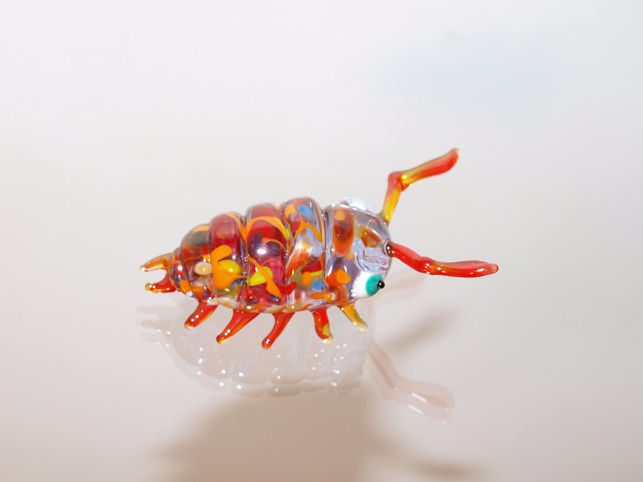 Glass WOODLOUSE Glass animals Glass insect bug Hand blown bug | Etsy