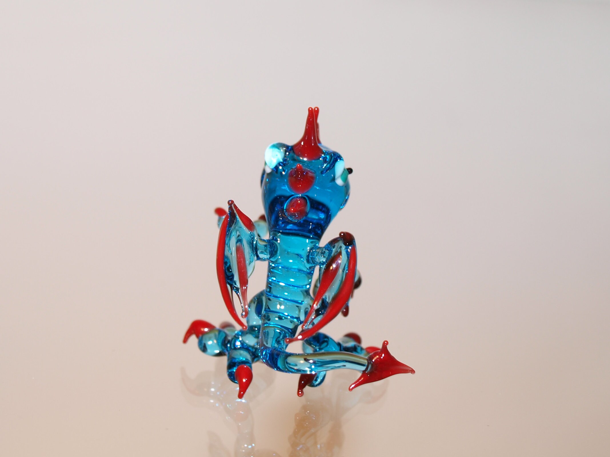 Glass dragon Glass figurine Dragon glass sculpture Hand blown | Etsy