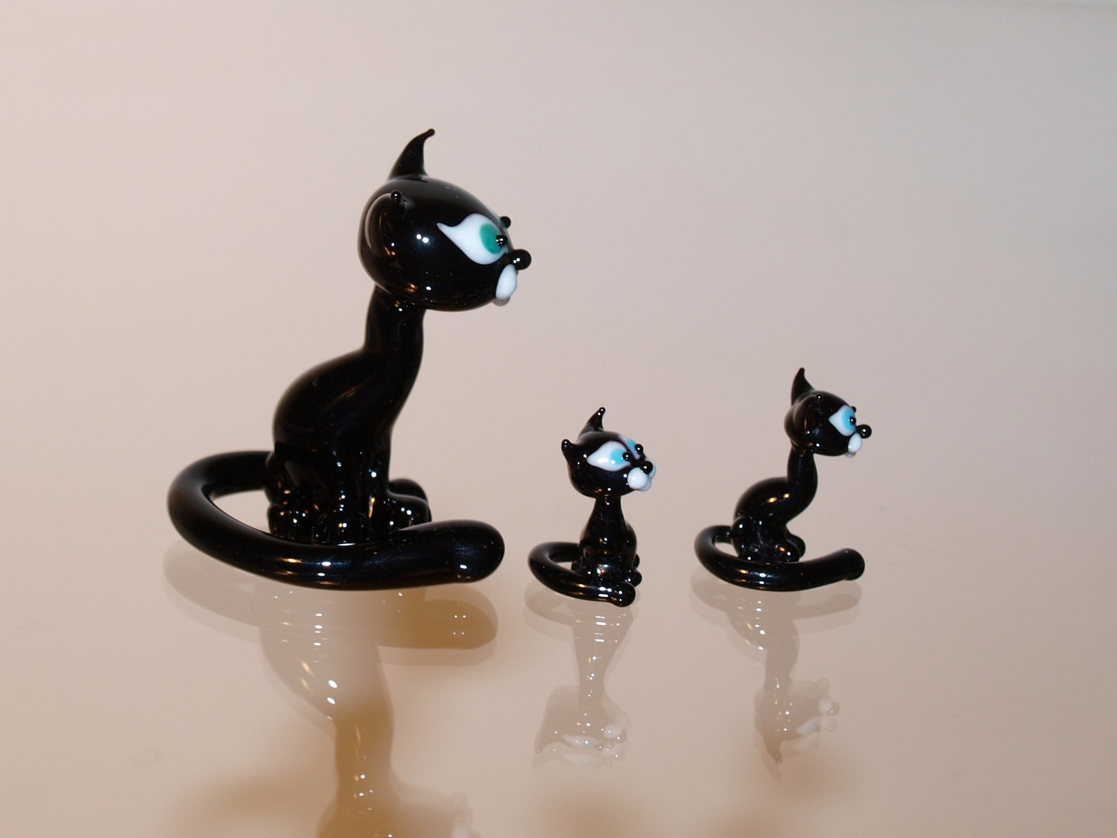 Glass cats Glass cat Blown glass cats Glass figurine Glass | Etsy