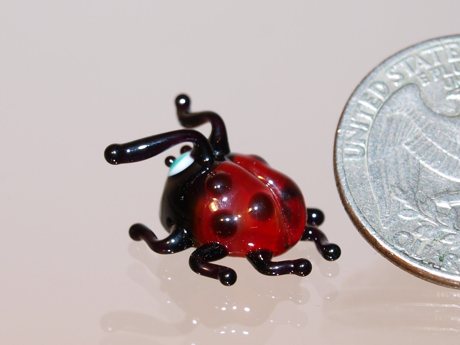Glass ladybug Glass bug TINY GLASS LADYBUG Glass sculpture | Etsy