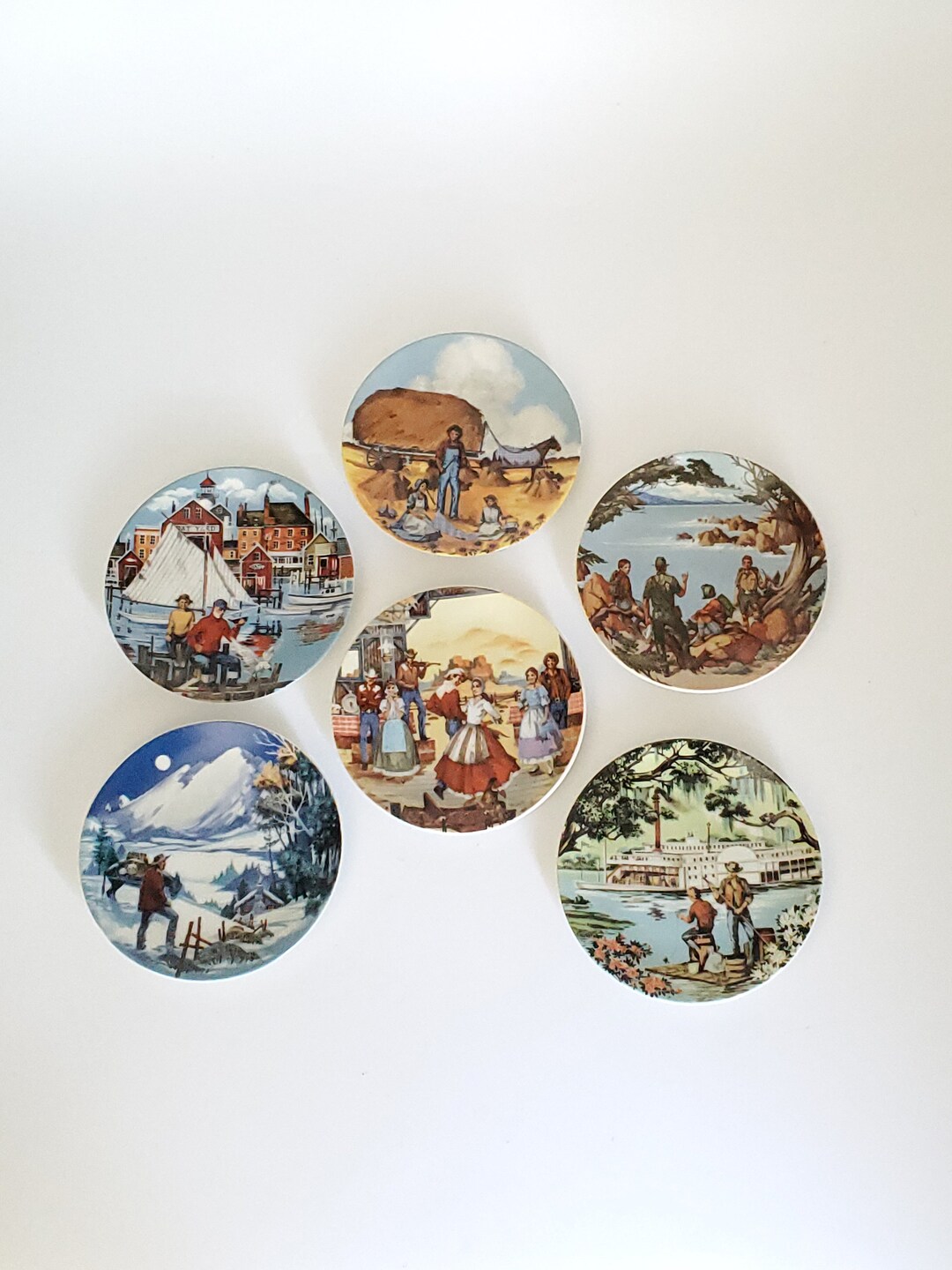 Vintage 1985 Avon American Portraits Collector Plates "coasters" - Etsy