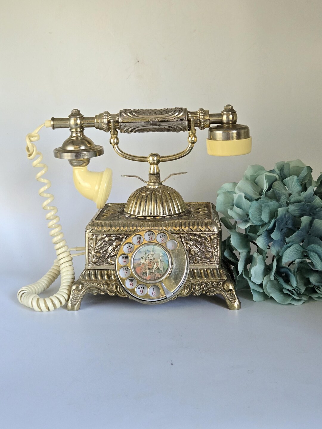 Vintage Retro French Style Victorian Theme Rotary Dial Gold Finish ...