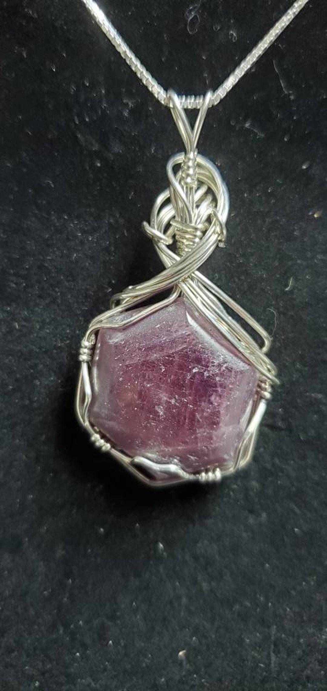 H10. Ruby Stone. Sterling Silver Wire Wrapped Ruby Pendant. - Etsy