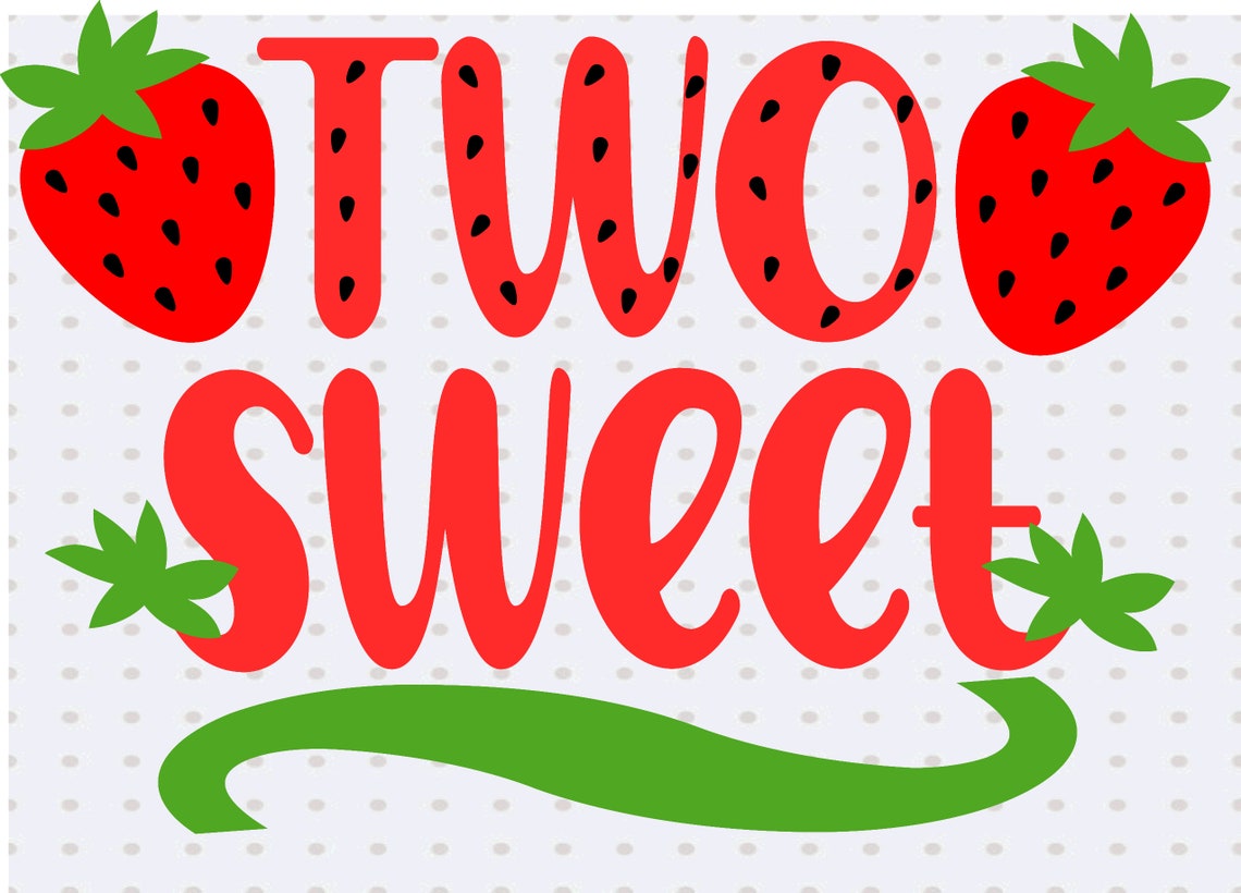 Two Sweet Strawberry Svg | Etsy