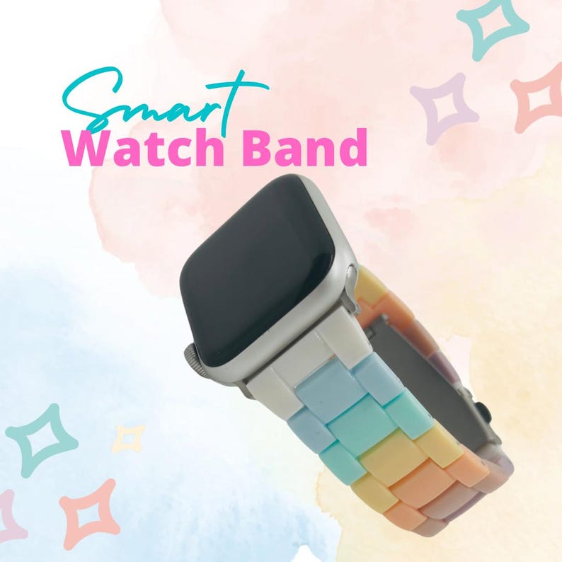 Pastel Candy Resin Apple Watch Strap Cute Colorful Watch Band for Apple ...