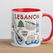 Lebanon Mug, Middle East Country Cups, Levantine Arab Heritage, Beirut ...