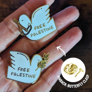 Free Palestine Pin - Dove Olive Branch | Peace & Resistance ...