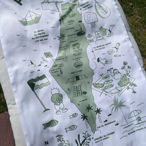 Palestine Map Kitchen Tea Towel | Falasteen Cities Palestinian Arab - Etsy