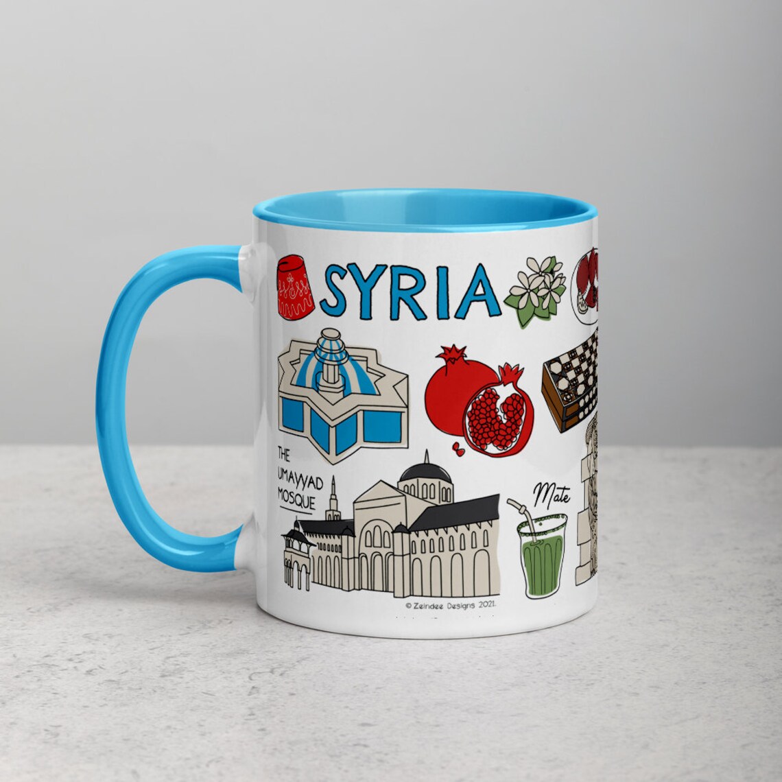 Syria Mug Middle East Country Cups Levantine Arab Heritage | Etsy