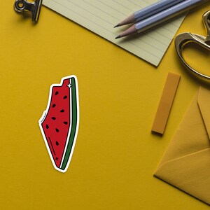 Watermelon Palestine Map Sticker | Vinyl Decal | Arabic | Arab | Peace ...