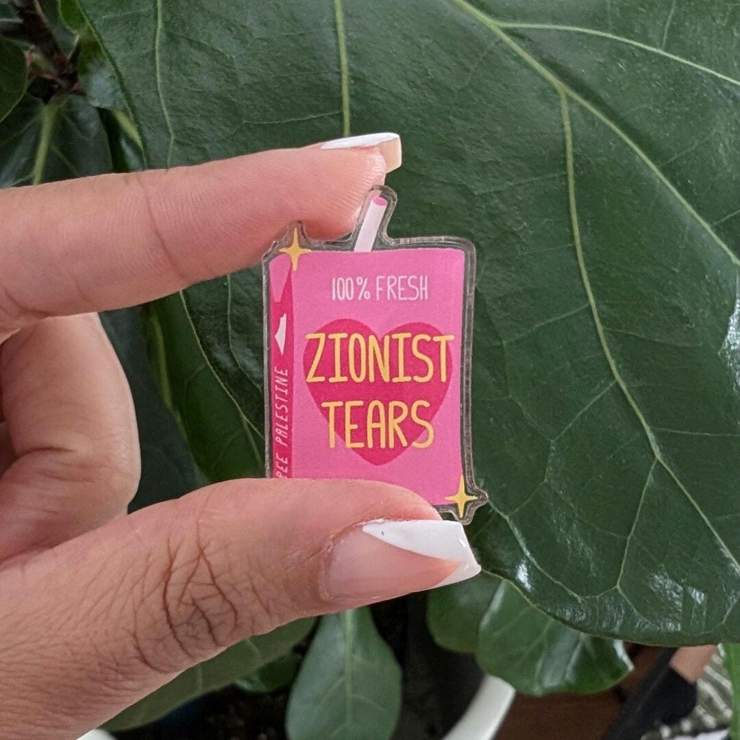 Zionist Tears Juice Box Pin | Acrylic | Free Palestine | for Bags ...