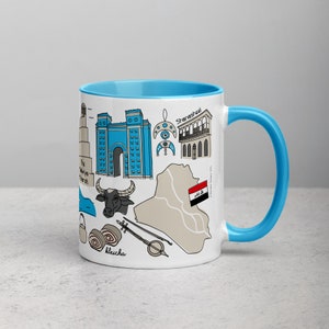 Iraq Mug, Middle East Country Cups, Mesopotamia Arab Heritage, Baghdad ...