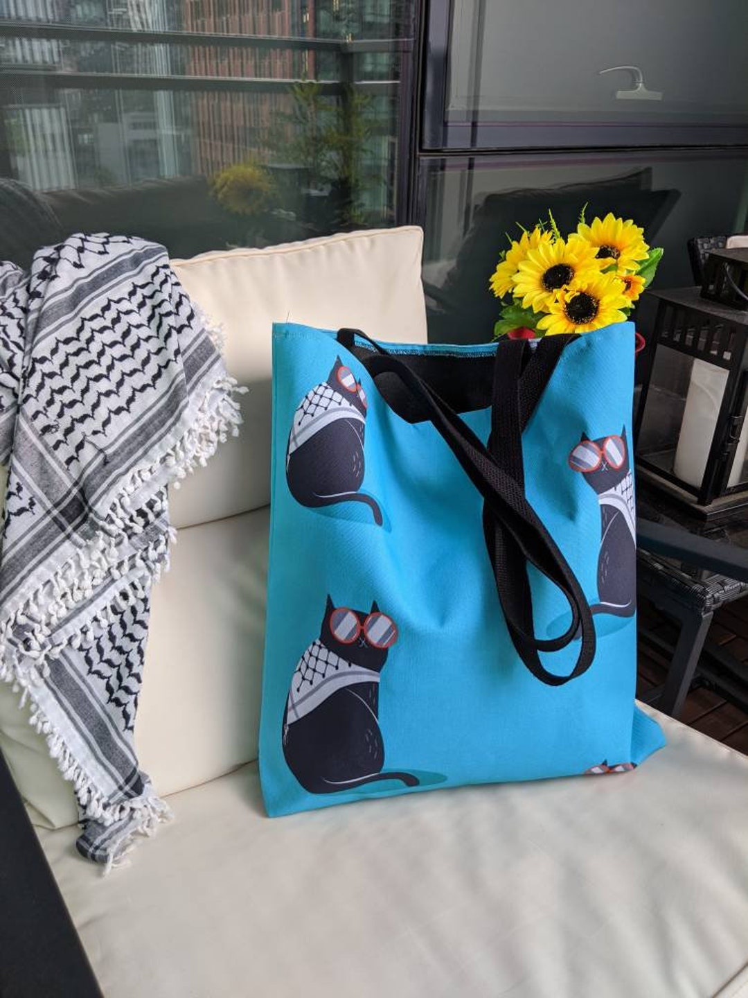 Pali Cat (palestinian) Tote Bag - Palestine Kufiya | Support & Donate ...