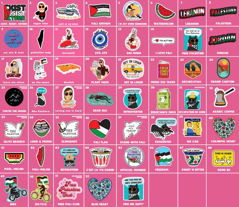 Custom Sticker Pack | Peace & Resistance, Pali-cat, Dam'a Collections ...