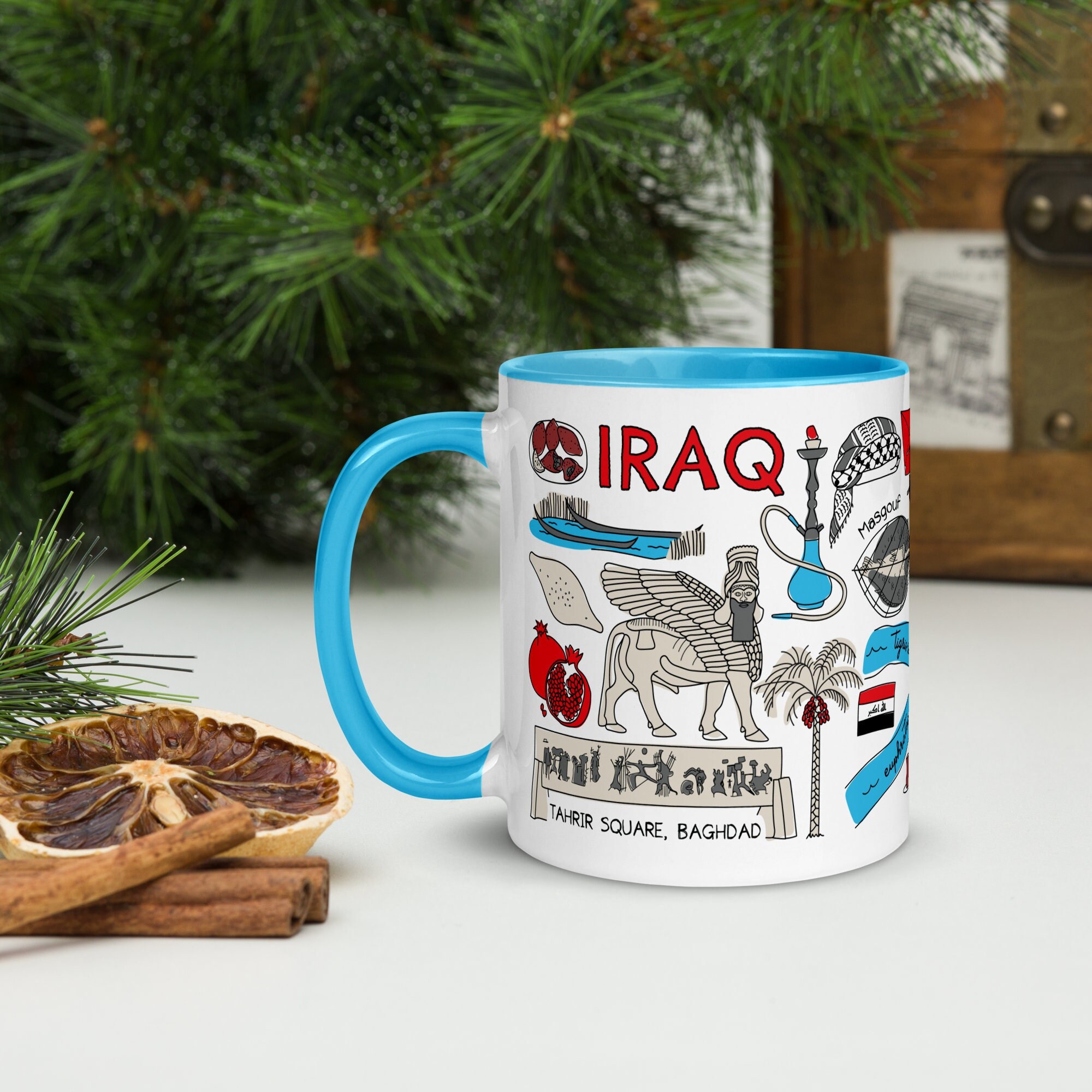 Iraq Mug, Middle East Country Cups, Mesopotamia Arab Heritage, Baghdad ...