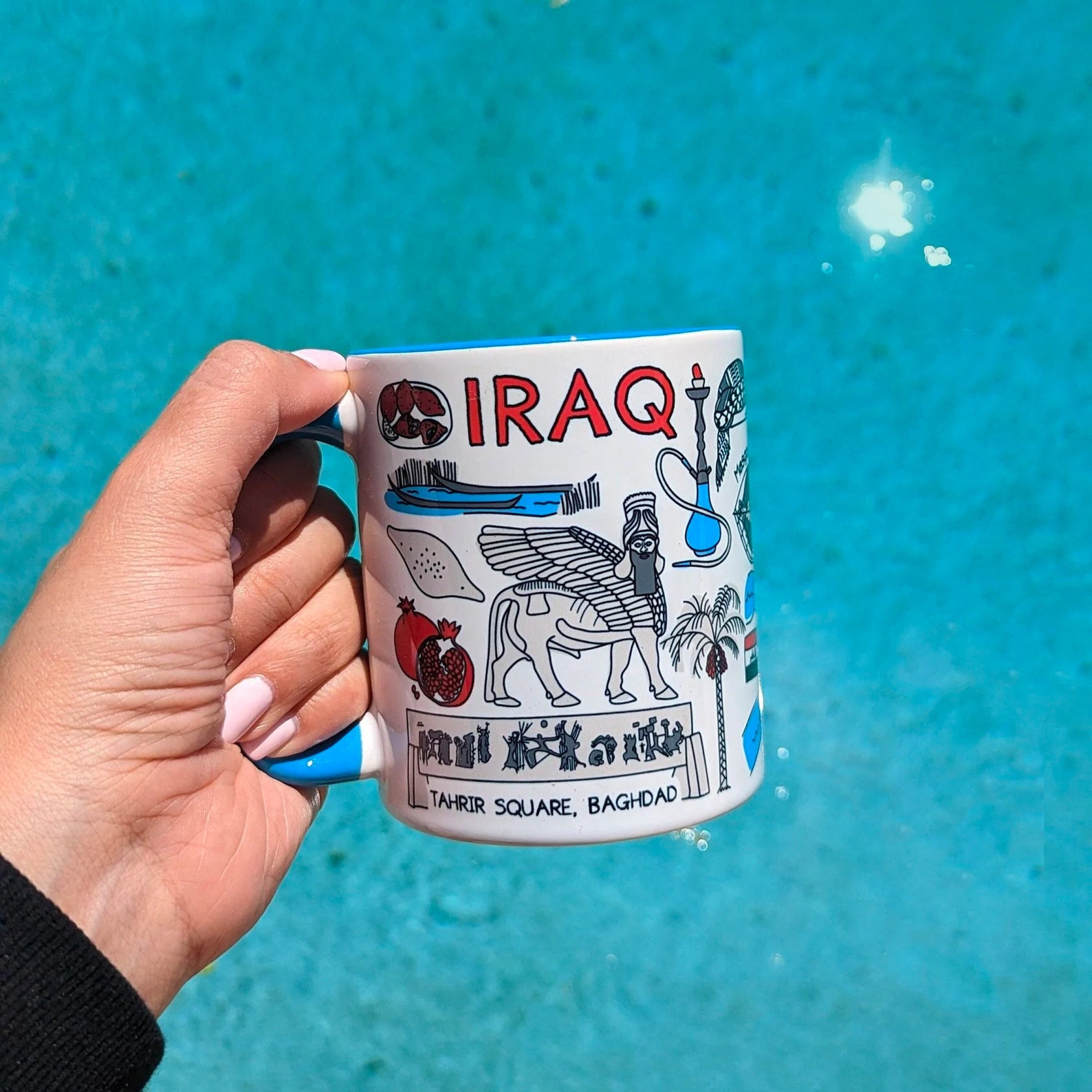 Iraq Mug, Middle East Country Cups, Mesopotamia Arab Heritage, Baghdad ...