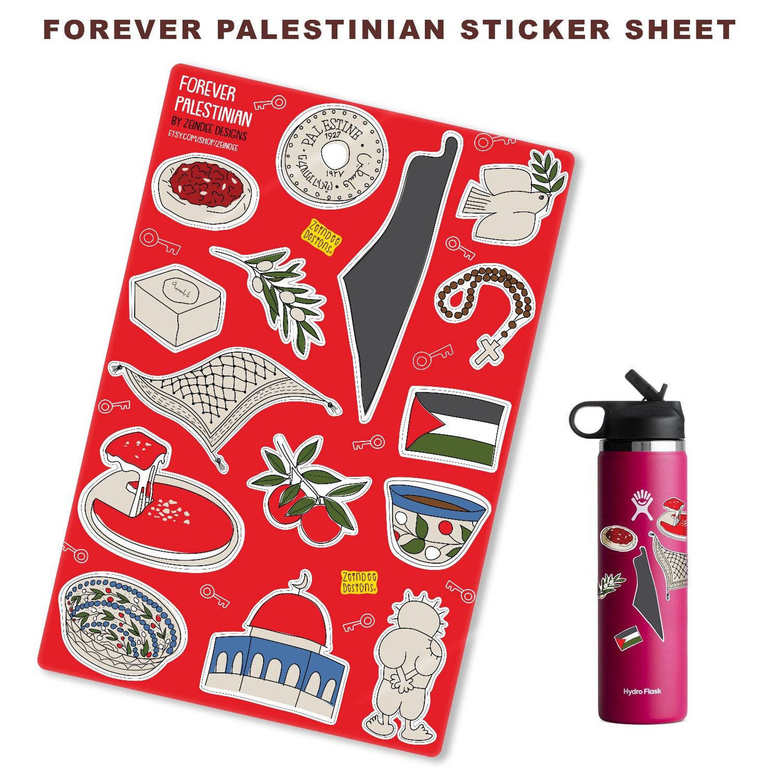 Forever Palestinian Sticker Sheet, Palestine | Middle East | Vinyl ...