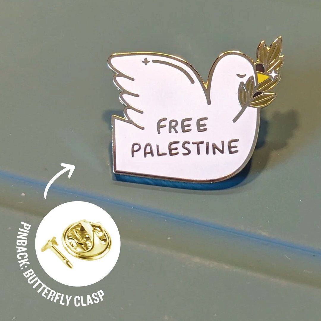 Free Palestine Pin - Dove Olive Branch | Hard Enamel | Peace ...
