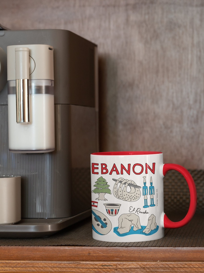 Lebanon Mug, Middle East Country Cups, Levantine Arab Heritage, Beirut ...
