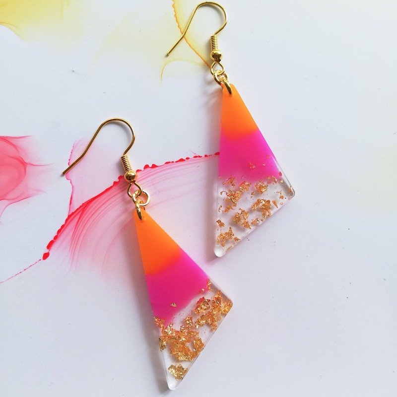 Resin Earrings - Etsy