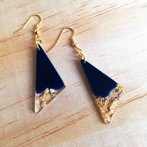 Blue Resin Earrings - Etsy