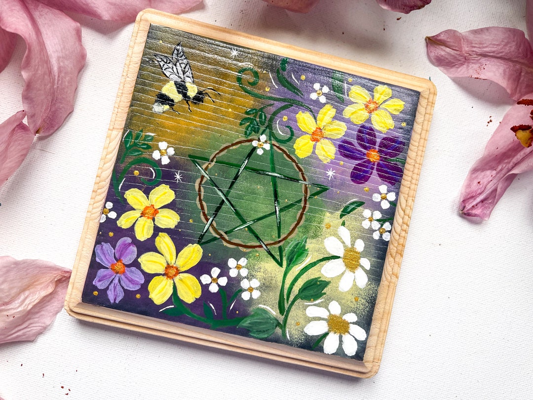 Pentagram Wooden Pagan Art | Altar Decor and Accessories | Pagan Gifts ...