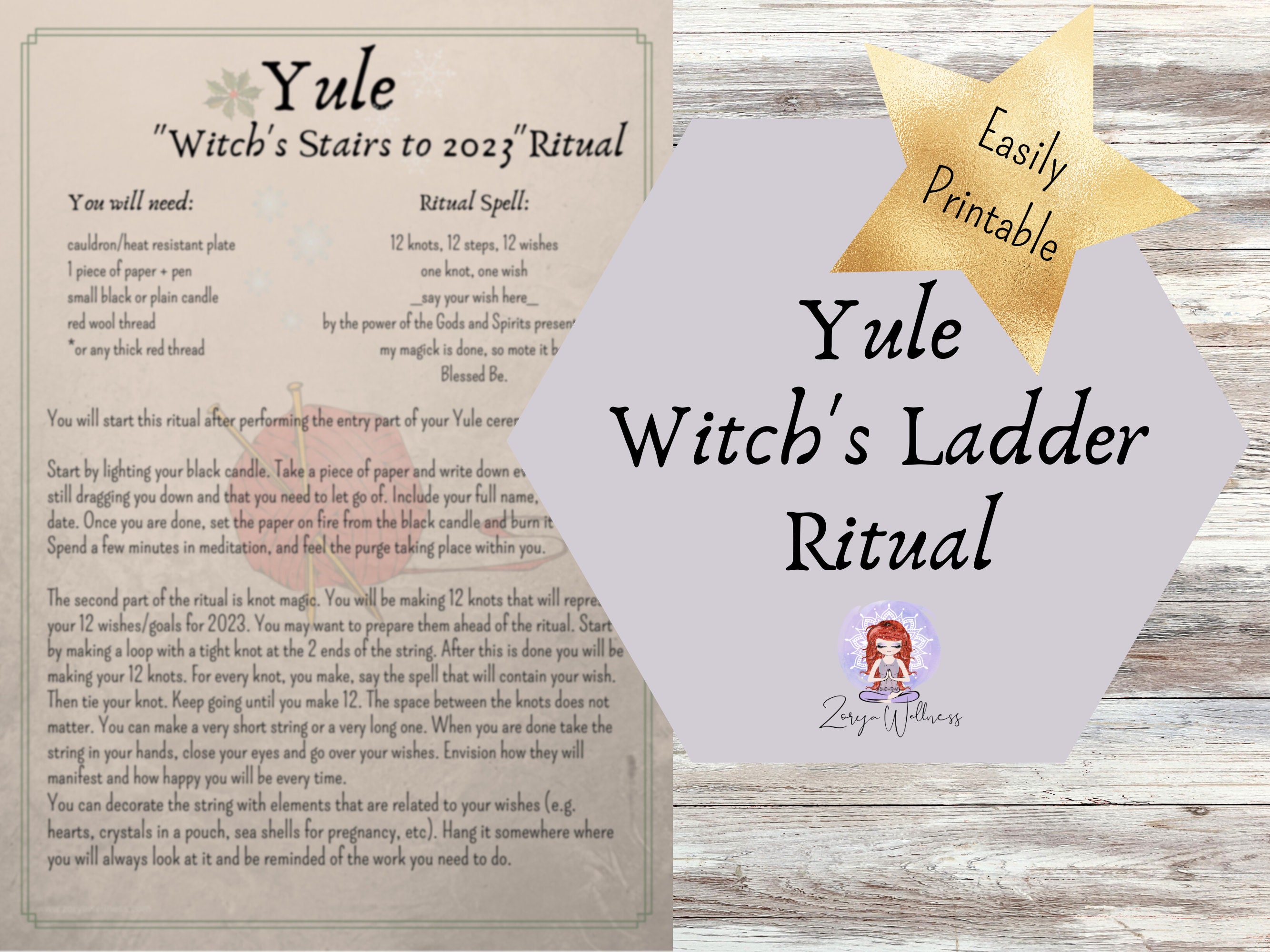 Yule Printable Guide Antique Style: Wheel of the Year Grimoire Pages ...