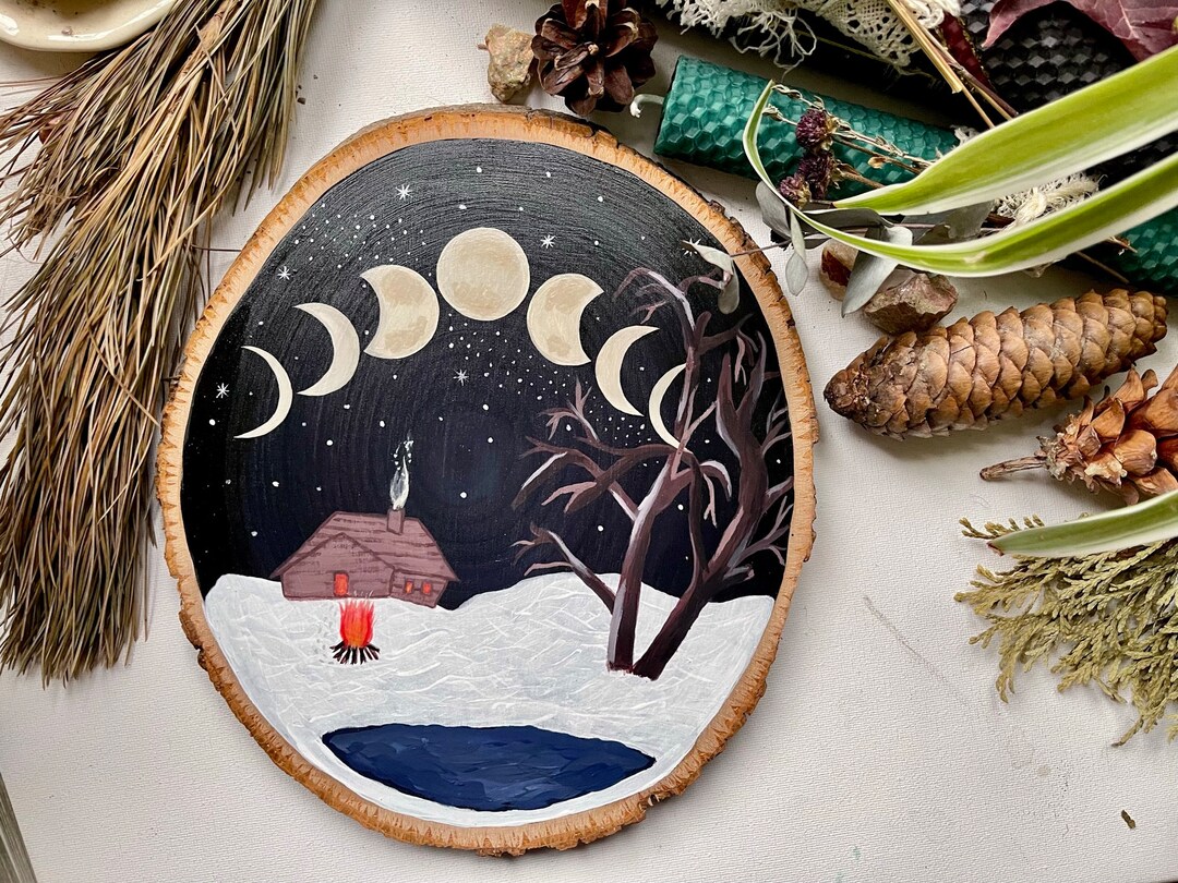 The Hermit Large Winter Theme Board With Moon Phases | Winter Home ...