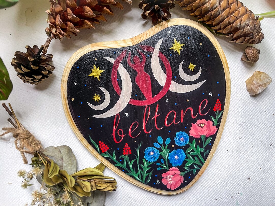 Beltane Moon Goddess Altar Hand-painted Ornament & Home Decor | Beltane ...
