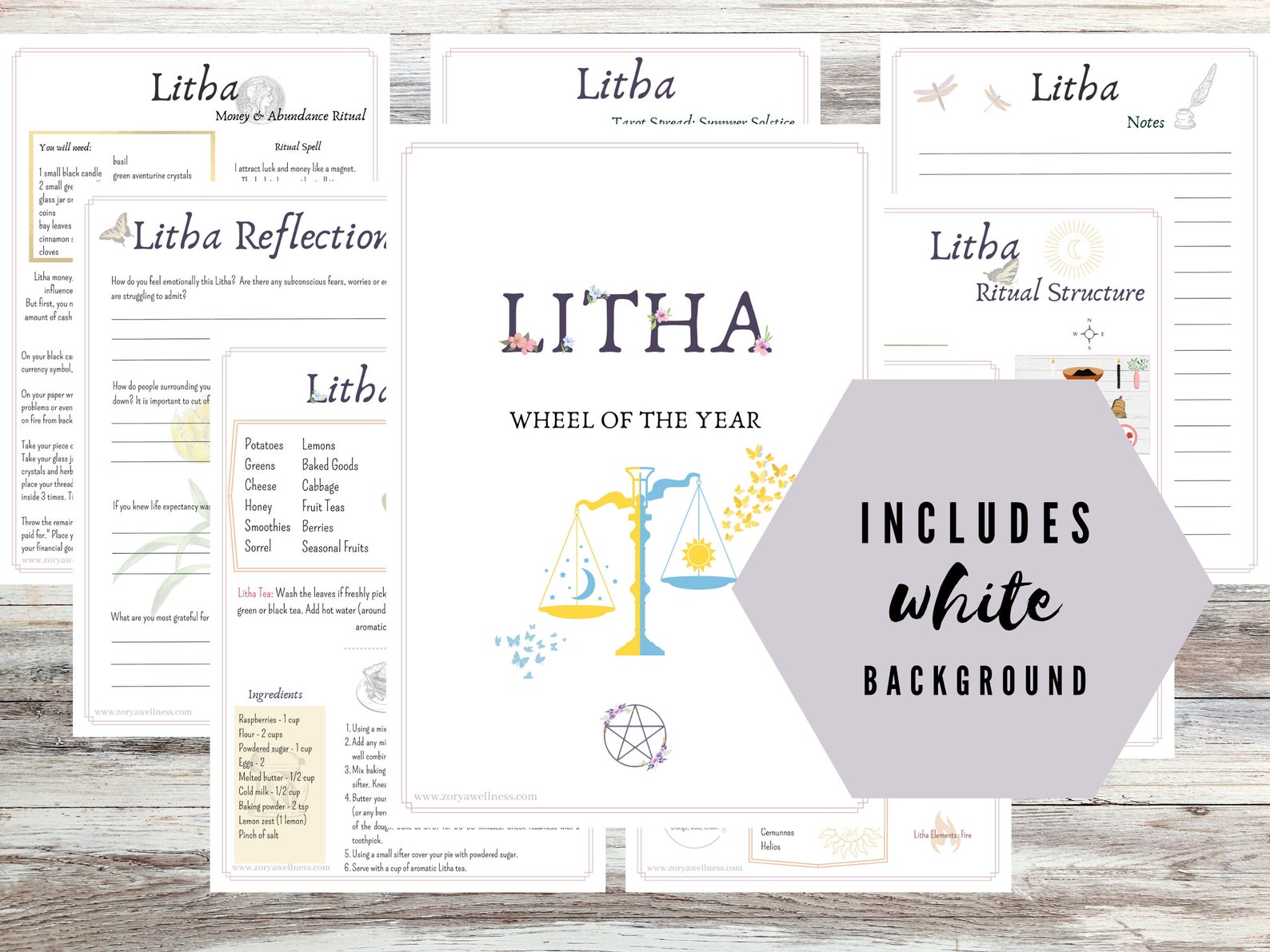 Litha Printable Guide: Wheel of the Year Grimoire Pages Book of Shadows Litha Correspondences ...