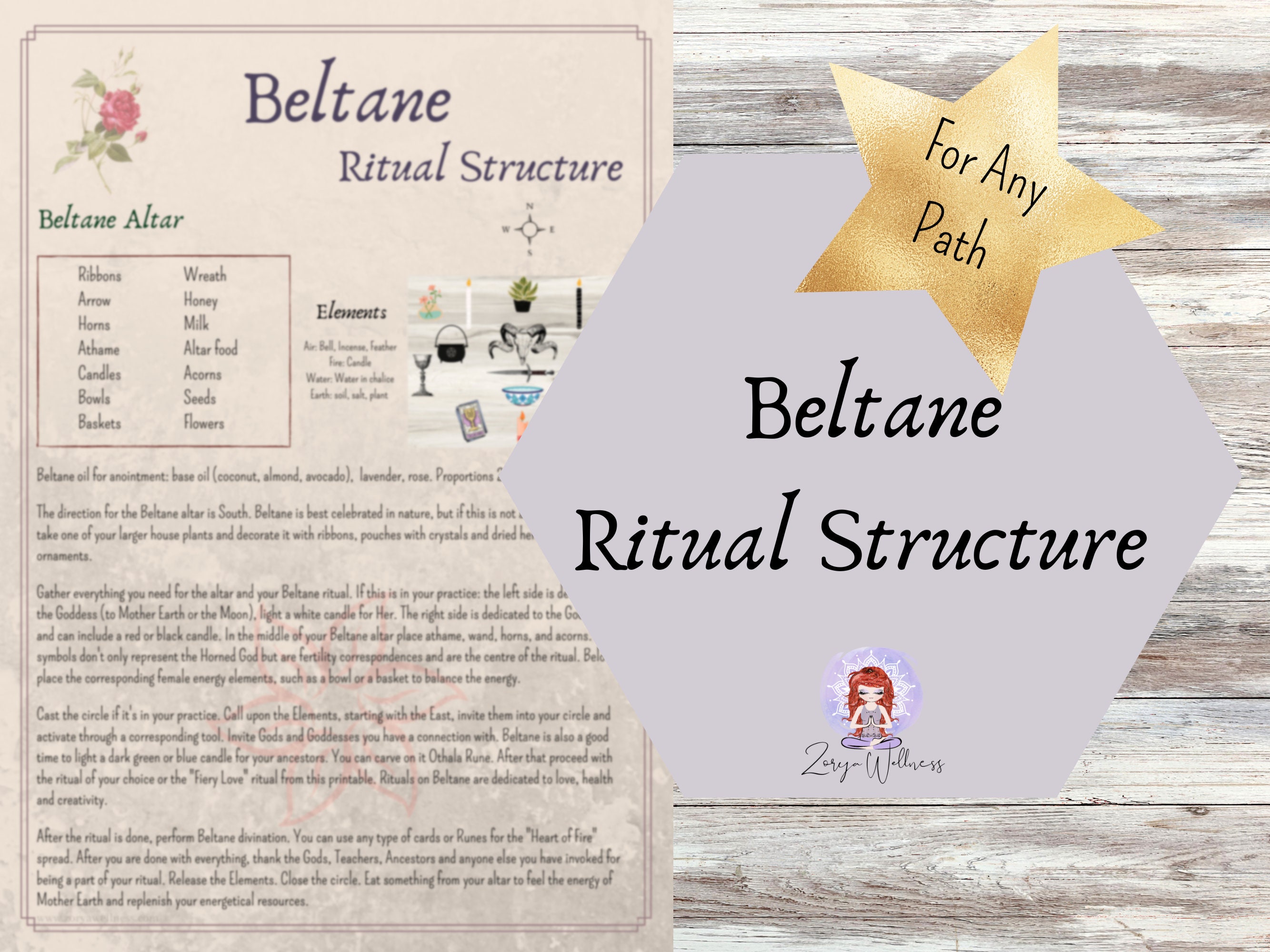 Beltane Printable Guide: Wheel of the Year Grimoire Pages Antique Style ...