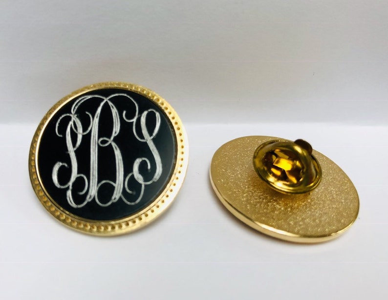Personalized / Engraved Initial Pins - Etsy
