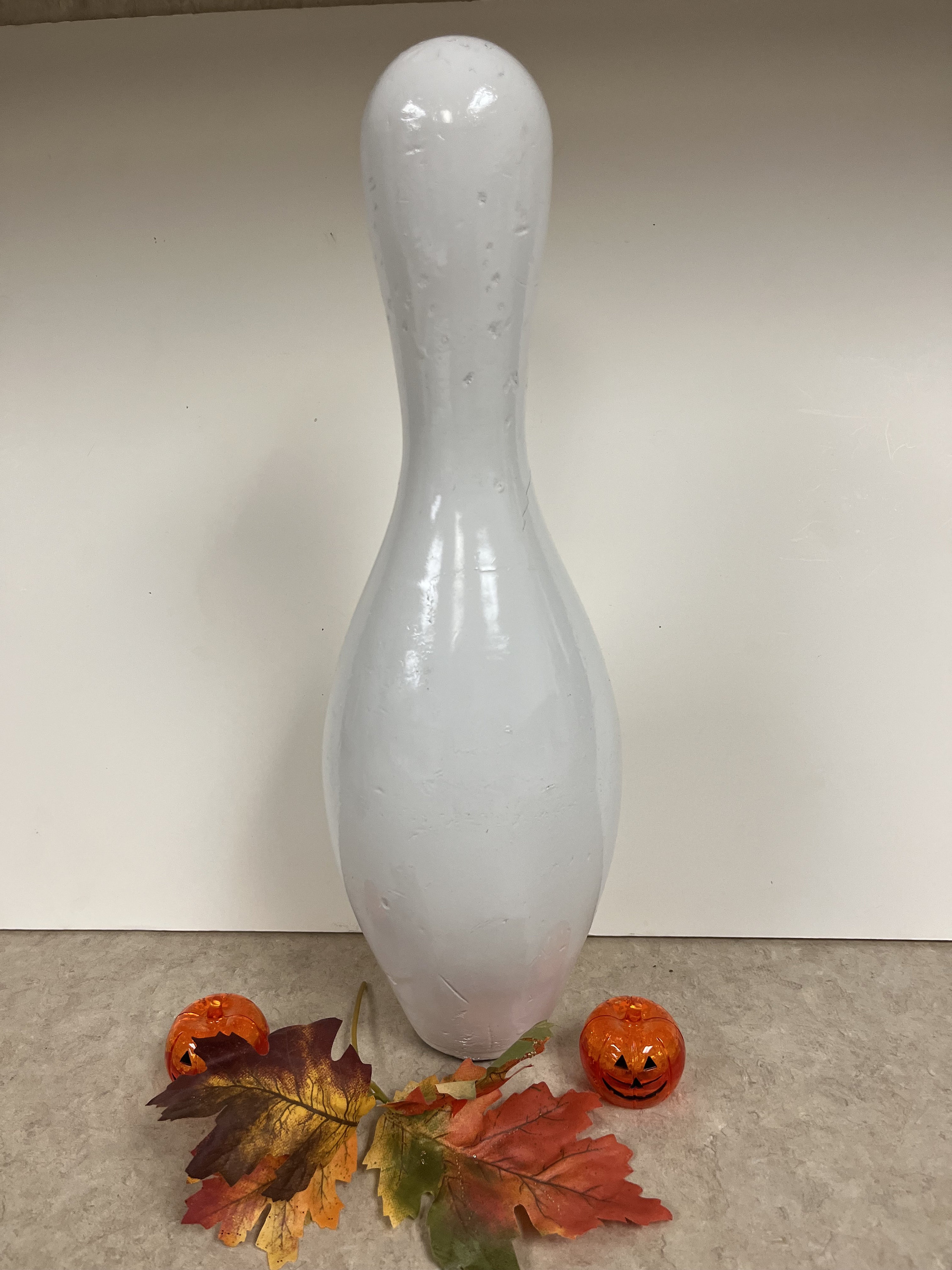 1 Re-painted All White Authentic Bowling Pin. Used in a Bowling Center ...