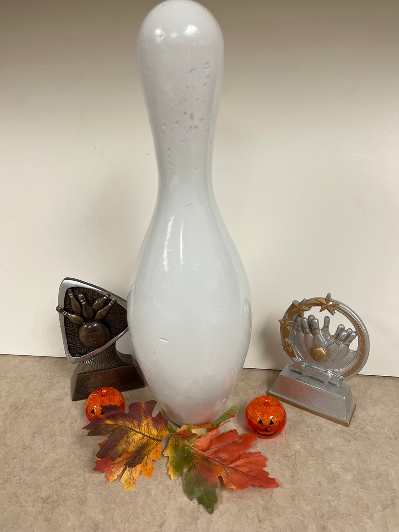 1 Re-painted All White Authentic Bowling Pin. All Ready for Crafting ...
