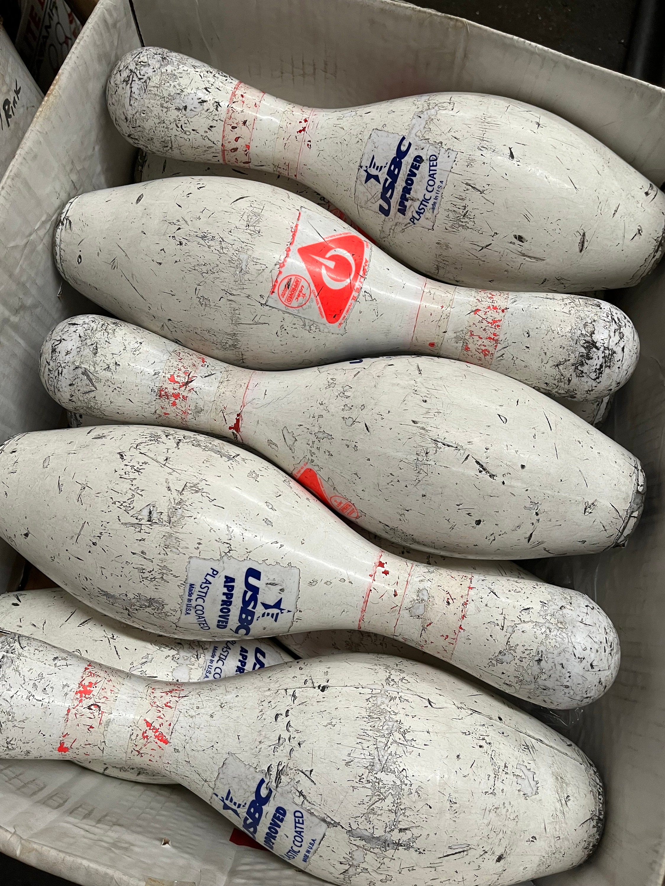 1 Re-painted All White Authentic Bowling Pin. Used in a Bowling Center ...