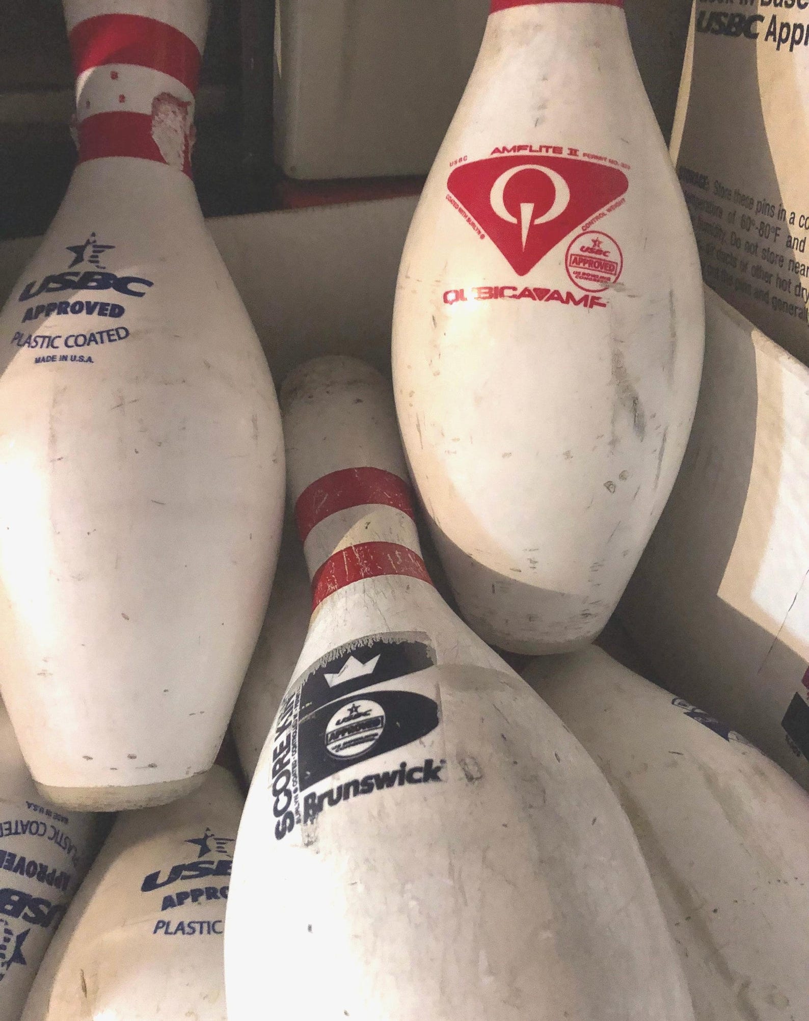 1-regulation Bowling Pin. Used in a Bowling Center for Several Seasons ...