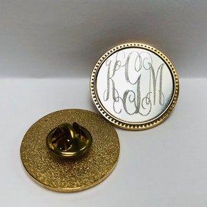 Personalized / Engraved Initial Pins - Etsy