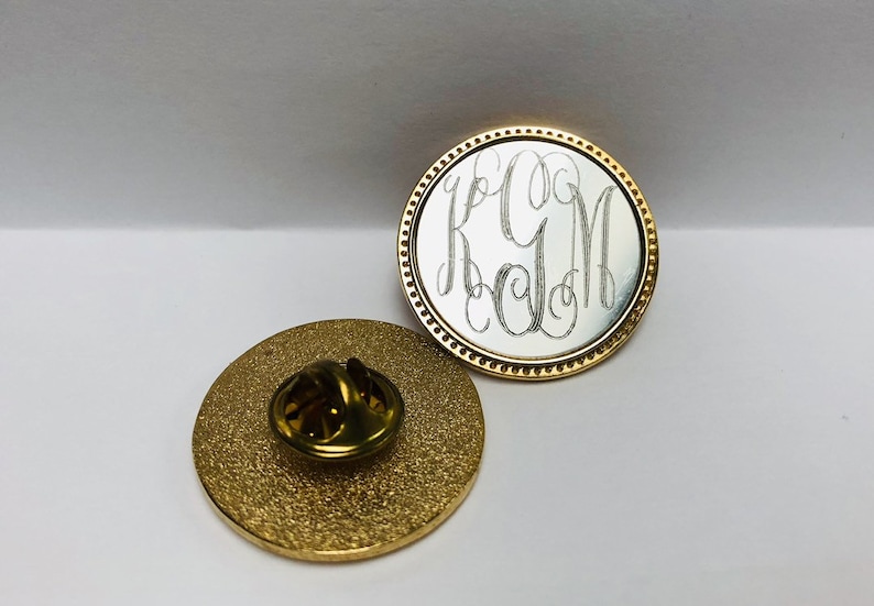 Personalized / Engraved Initial Pins - Etsy