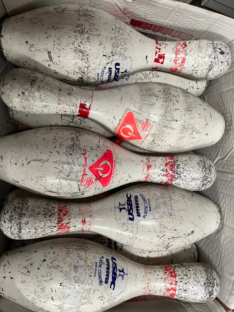 1 Re-painted All White Authentic Bowling Pin. Used in a Bowling Center ...